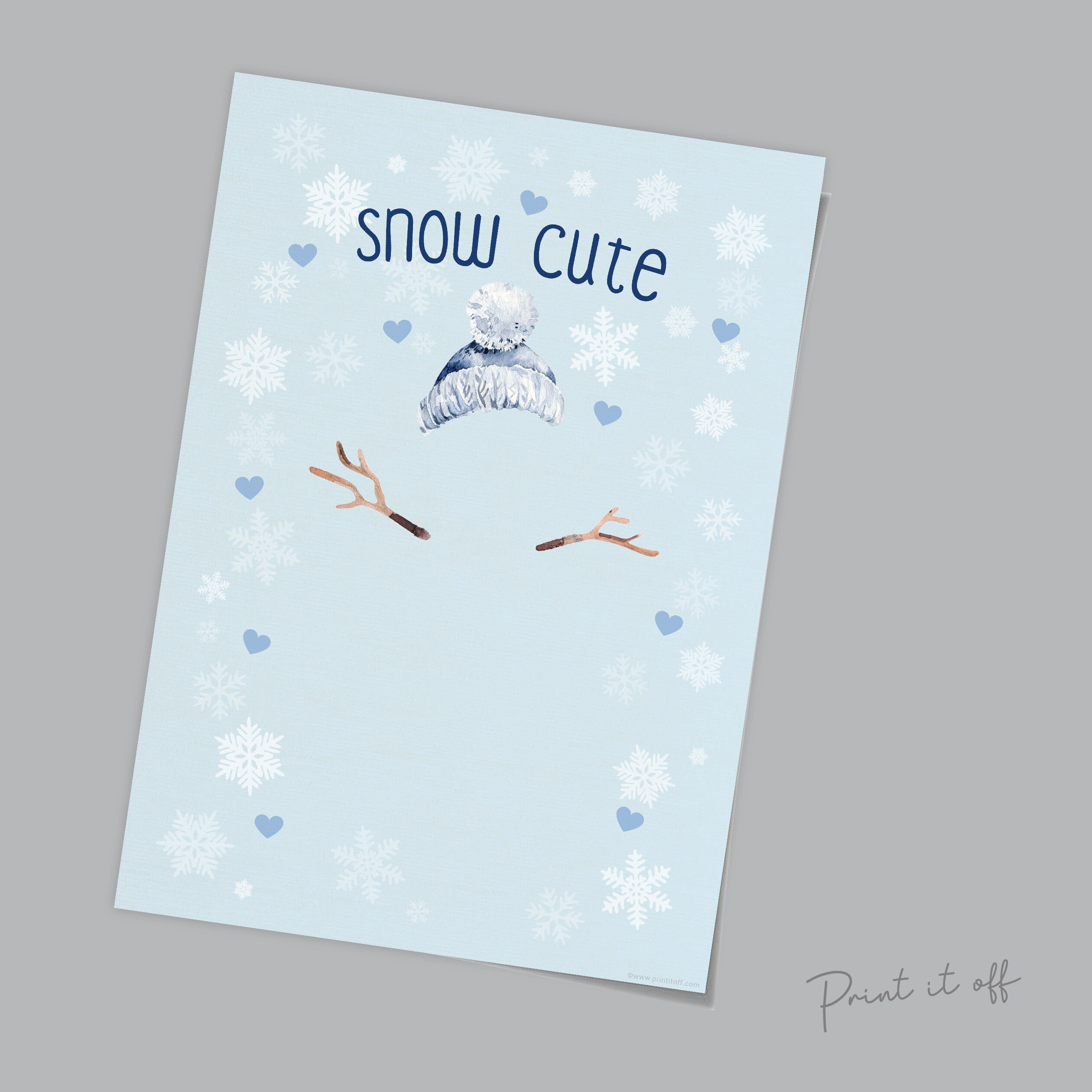 Snow Cute Snowman Footprint Foot Art Craft / First Christmas Xmas Baby ...