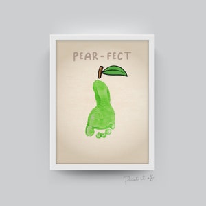 Pear-fect Perfect Pear Foot / Footprint Handprint Art / Card DIY Craft ...