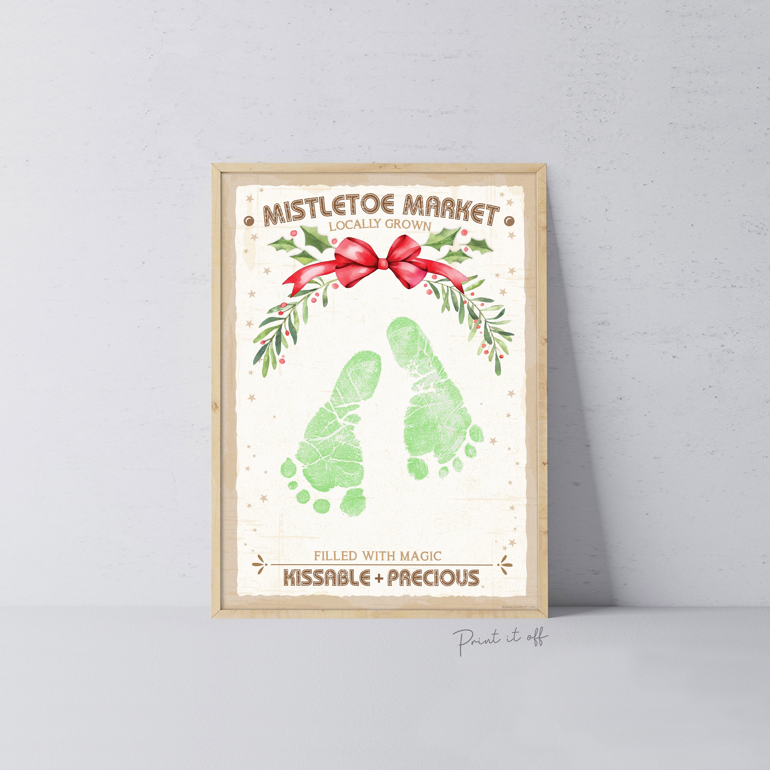 Mistletoe Market Footprint Handprint Art Craft / Christmas Xmas Kids ...
