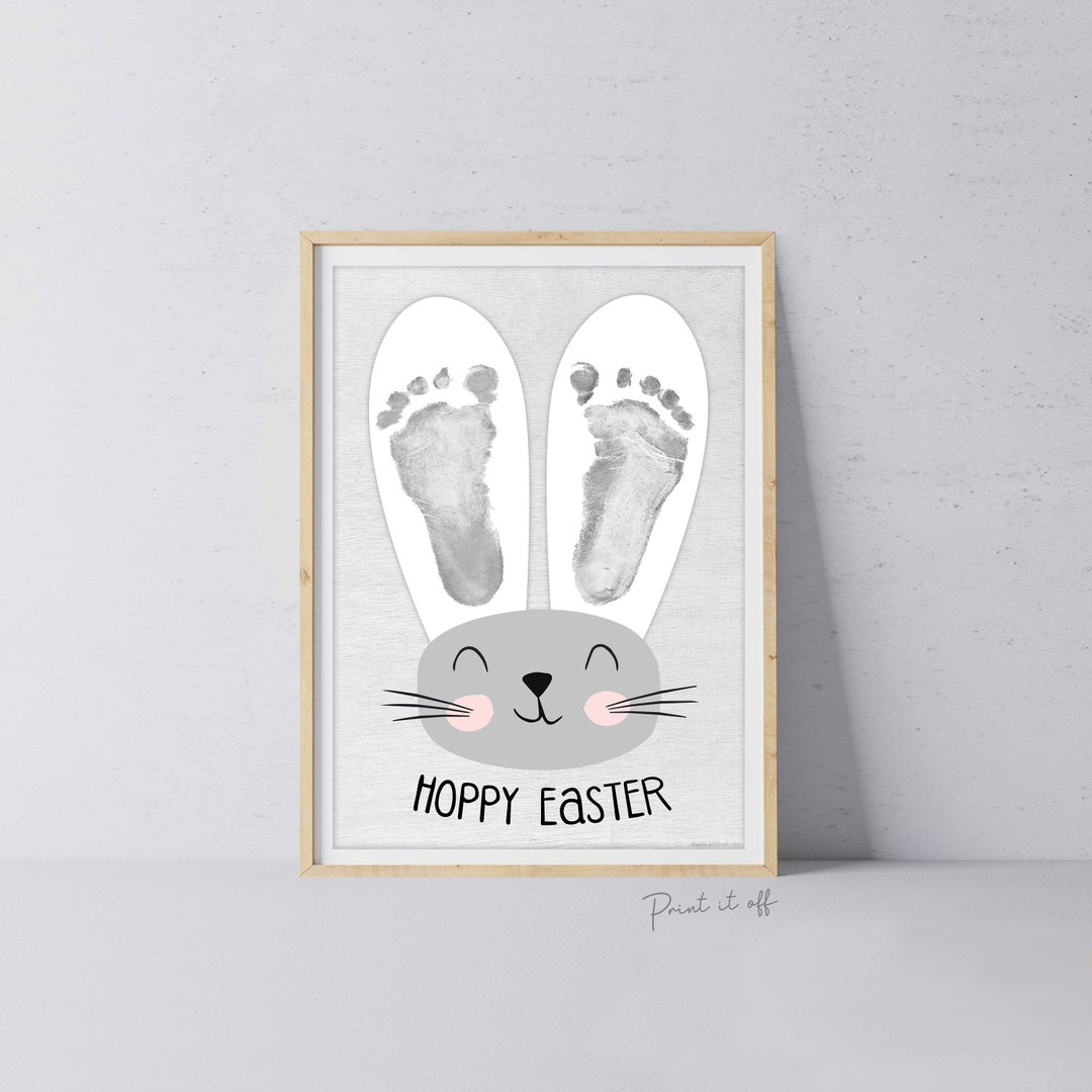 Hoppy Happy Easter Bunny / Footprint Handprint Art / Baby Toddler Foot ...