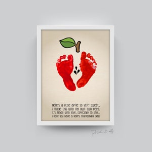 Apple / Happy Thanksgiving Fall Autumn Poem / Footprints Feet Art Craft ...