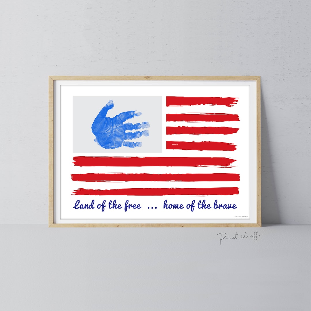 4th of July Handprint Art Craft / USA Flag / Independence Day America ...
