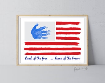 Flag Handprint Craft, Flag Poem, 4th of July Independence Day, American ...