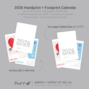 2026 Handprint Footprint Calendar Art Craft / DIY Gift Child Baby Kids ...