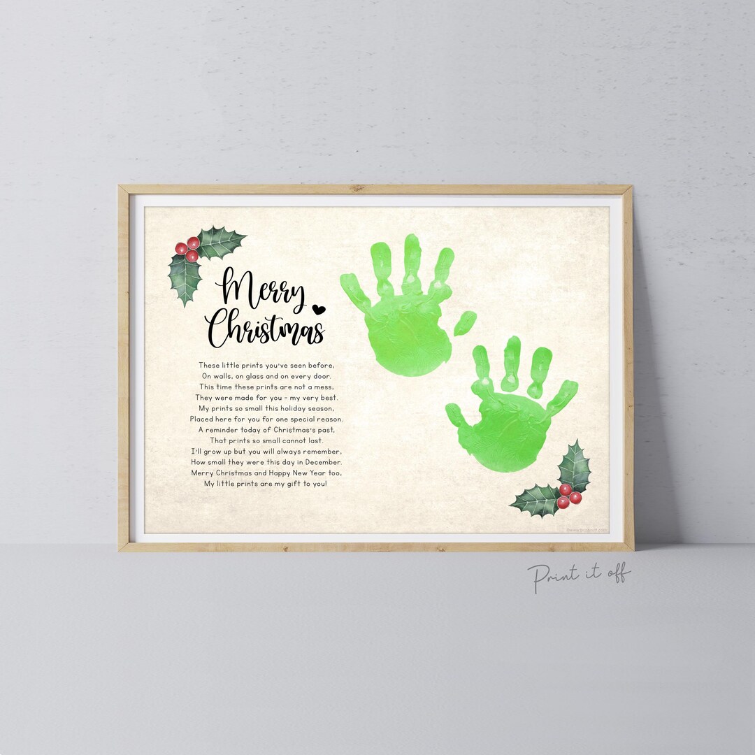 Christmas Handprint Footprint Poem / Xmas Art Craft / Baby Kids Toddler ...