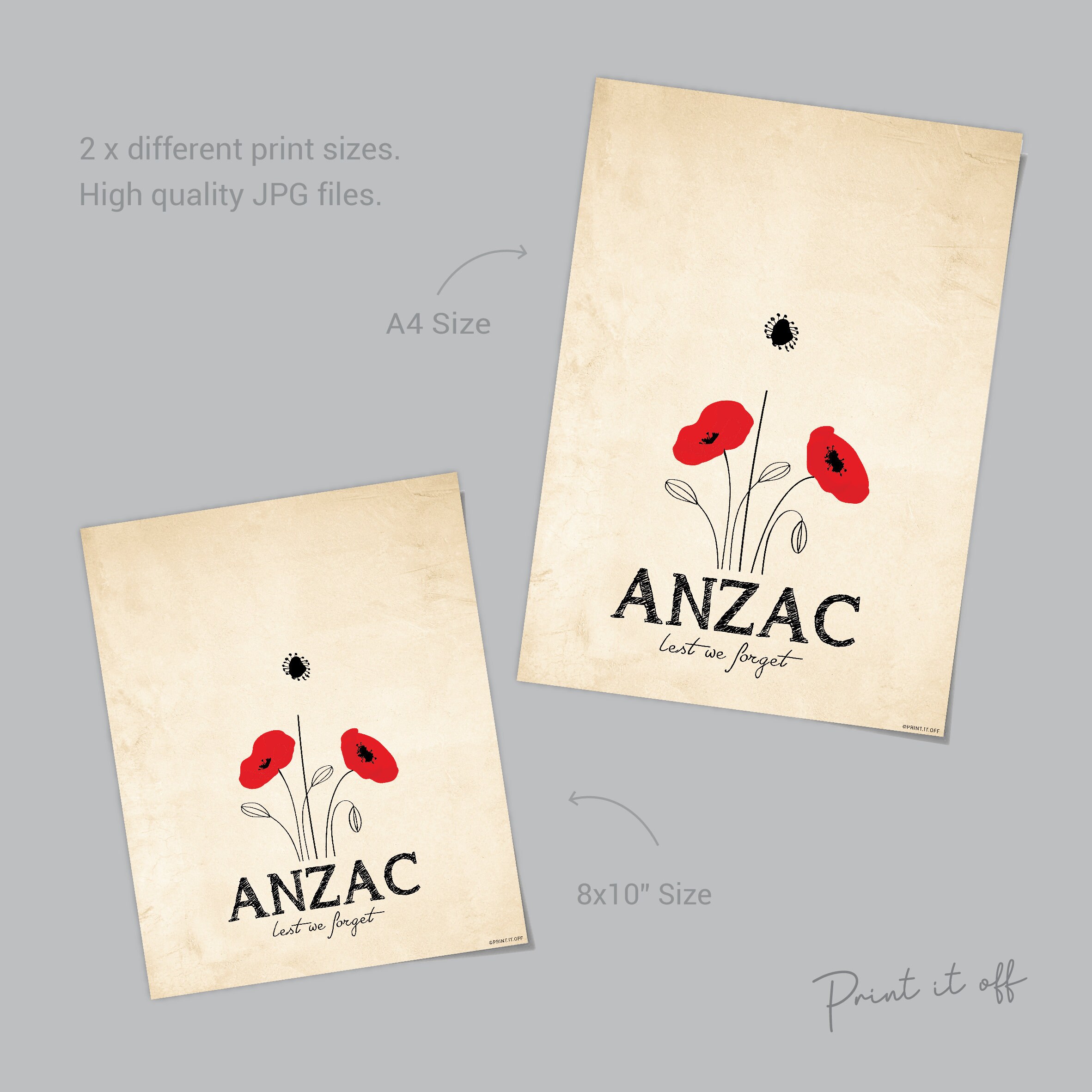 ANZAC - Remembrance Day / Handprint Art / Lest We Forget / Poppy Flower ...