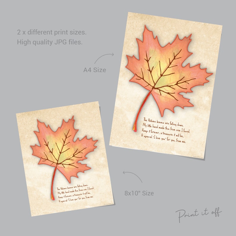 Autumn Fall Leaf / Handprint Art / Leaves Leafs Season / Thanksgiving ...