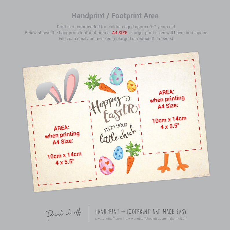 Hoppy Happy Easter Bunny Chick / Footprint Hand Handprint Art / Baby ...