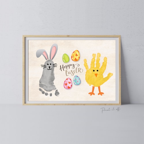 Easter Handprint Footprint Art Craft Bundle Happy Hoppy - Etsy
