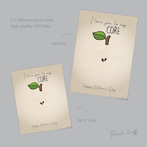 Love You to My Core / Mother's Day / Footprint Handprint Art / Kids ...