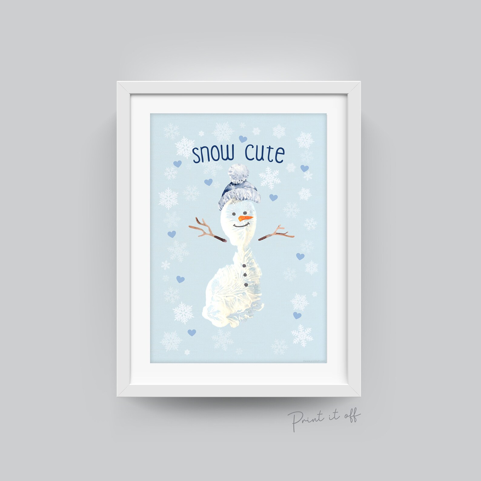 Snow Cute Snowman Footprint Foot Art Craft / First Christmas Xmas Baby ...