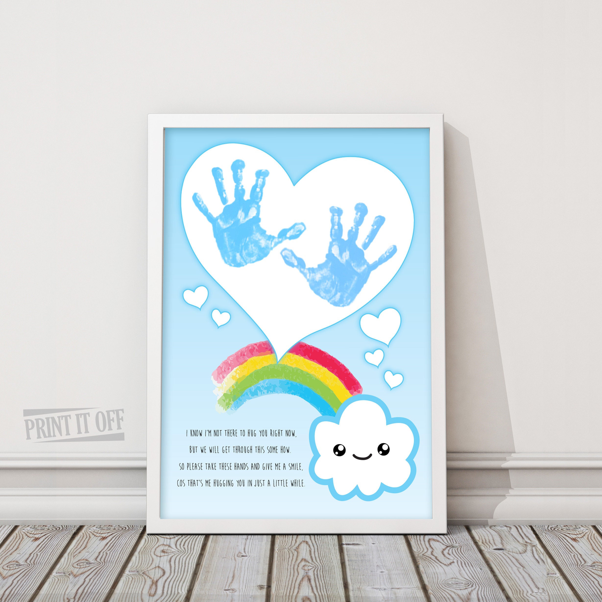 Handprint Art / Rainbow / Lockdown / Miss You / Letter Card to - Etsy