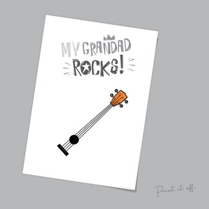 My Grandad Rocks Guitar / Handprint Art Craft / Father's Day Birthday ...