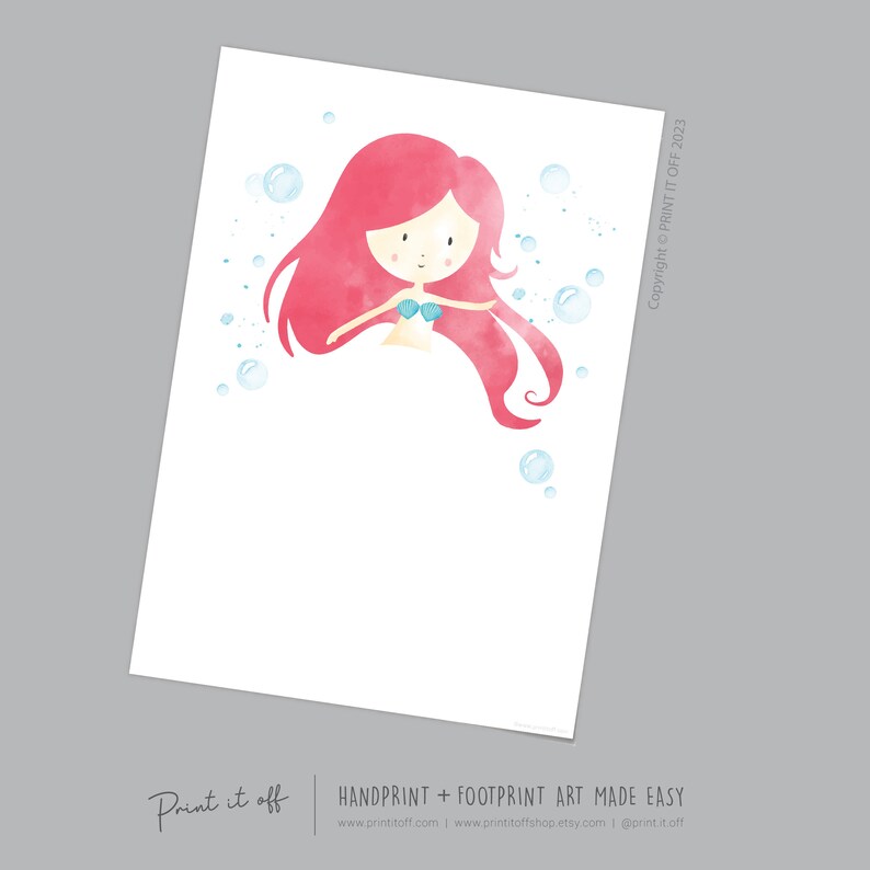 Mermaid Footprint Foot Art Craft / Little Mermaid Tail Girl / Kids Baby ...