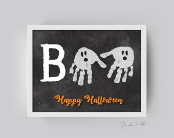 Boo Halloween Keepsake / Handprint Art Craft / Ghost / Happy | Etsy