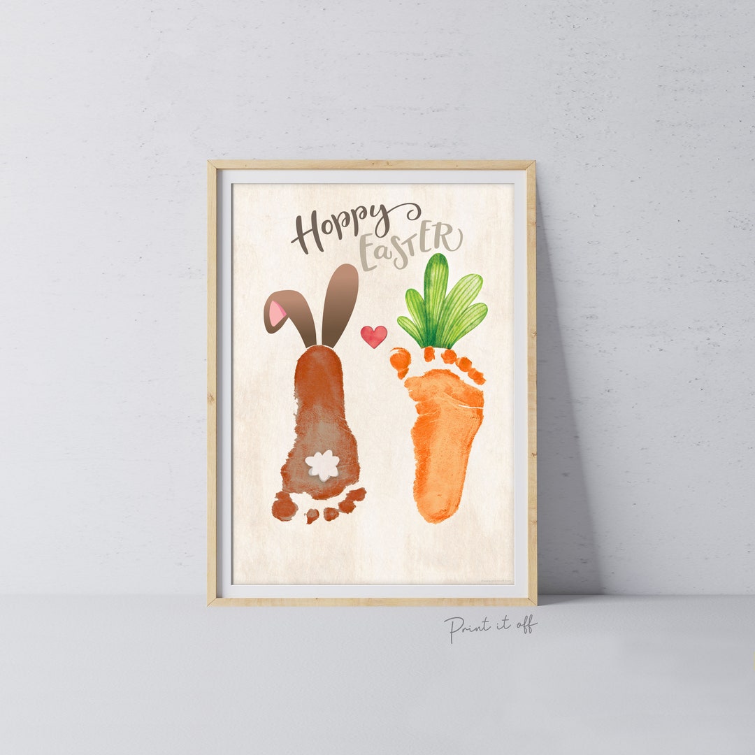 Hoppy Happy Easter/ Bunny Carrot / Footprint Handprint Art Craft / Foot ...