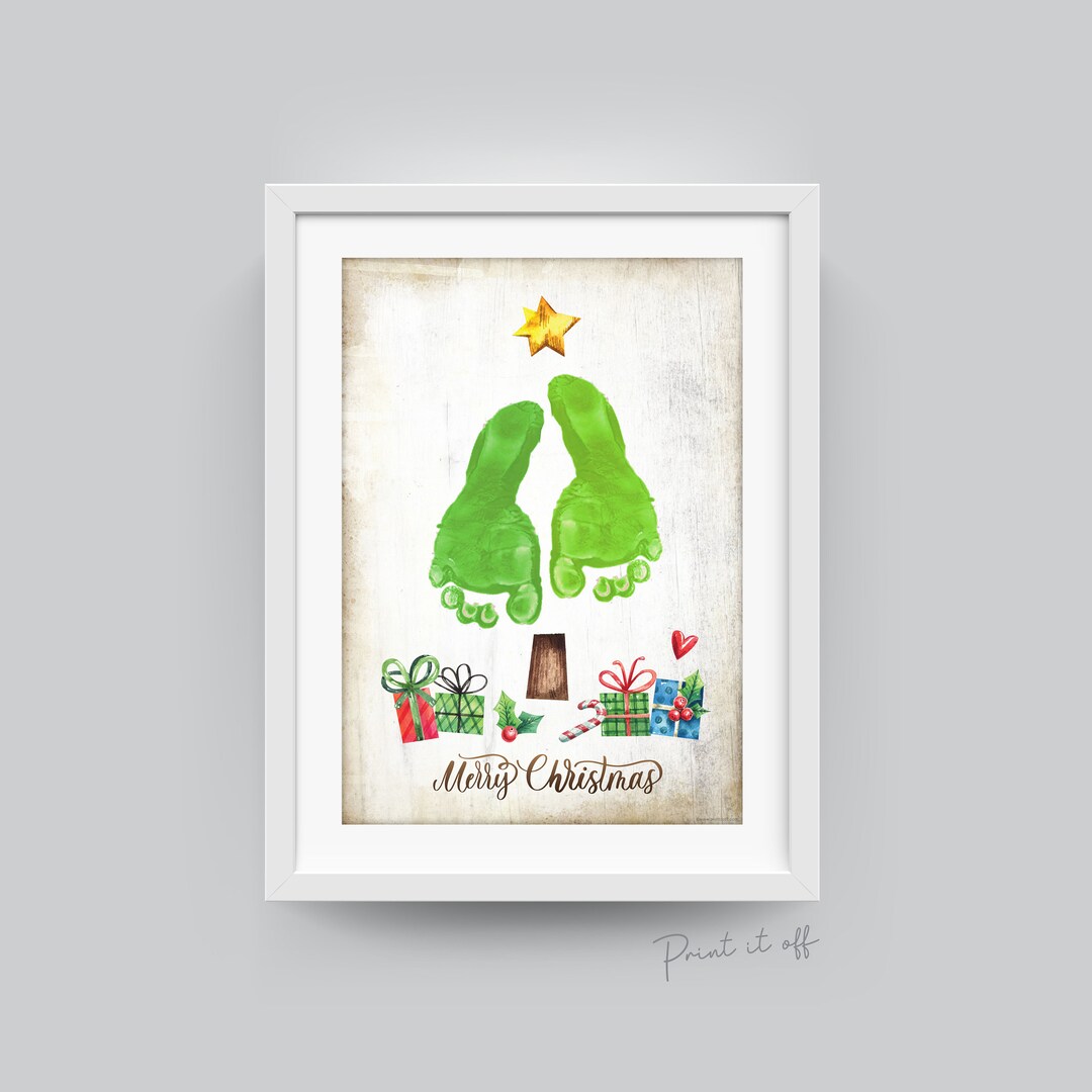 Christmas Tree Handprint Footprint Art Craft / First Xmas Baby Toddler ...
