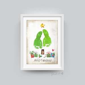 Christmas Tree Handprint Footprint Art Craft / First Xmas Baby Toddler ...