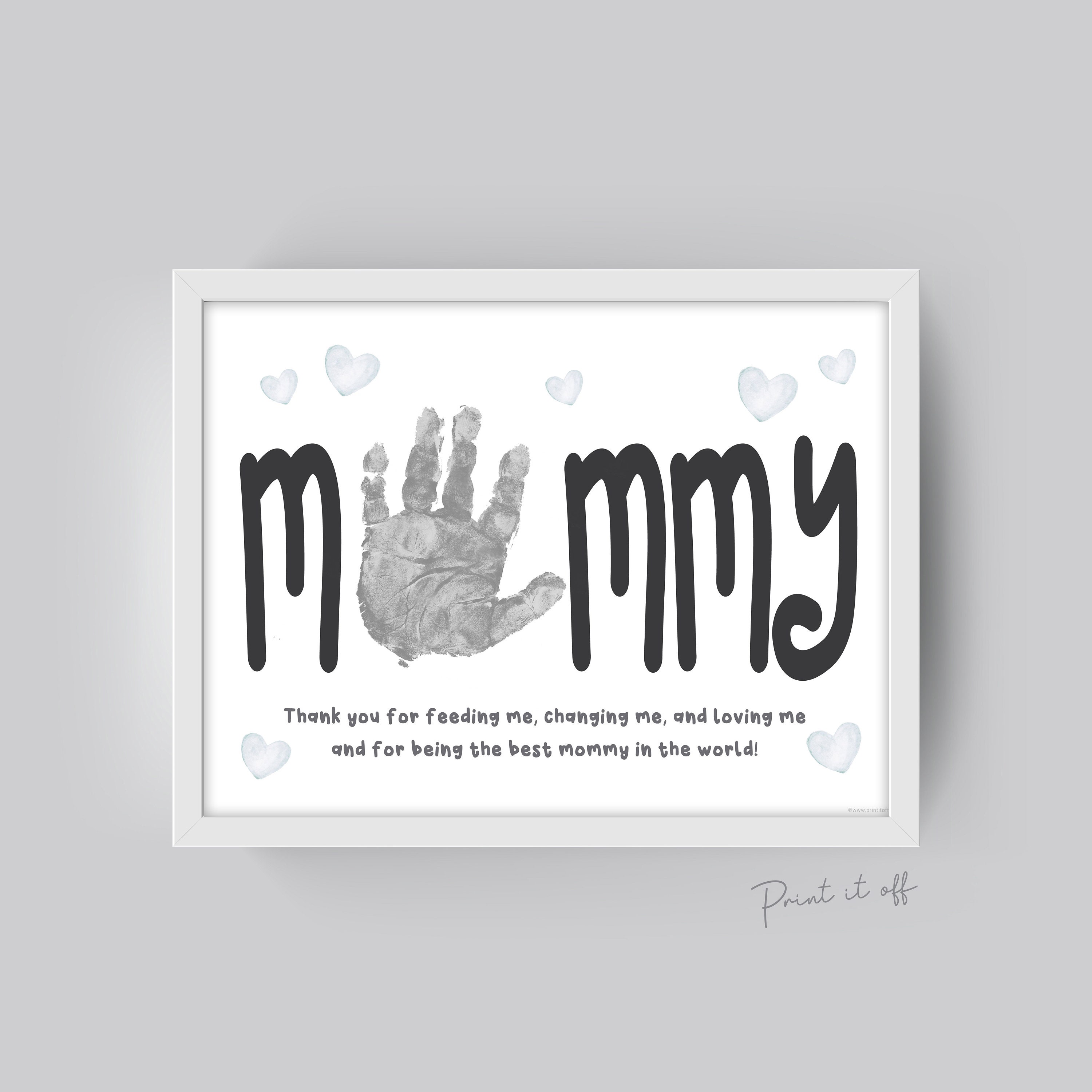 Mommy Handprint Art / Best in the World / Mom Mother's Day - Etsy Australia