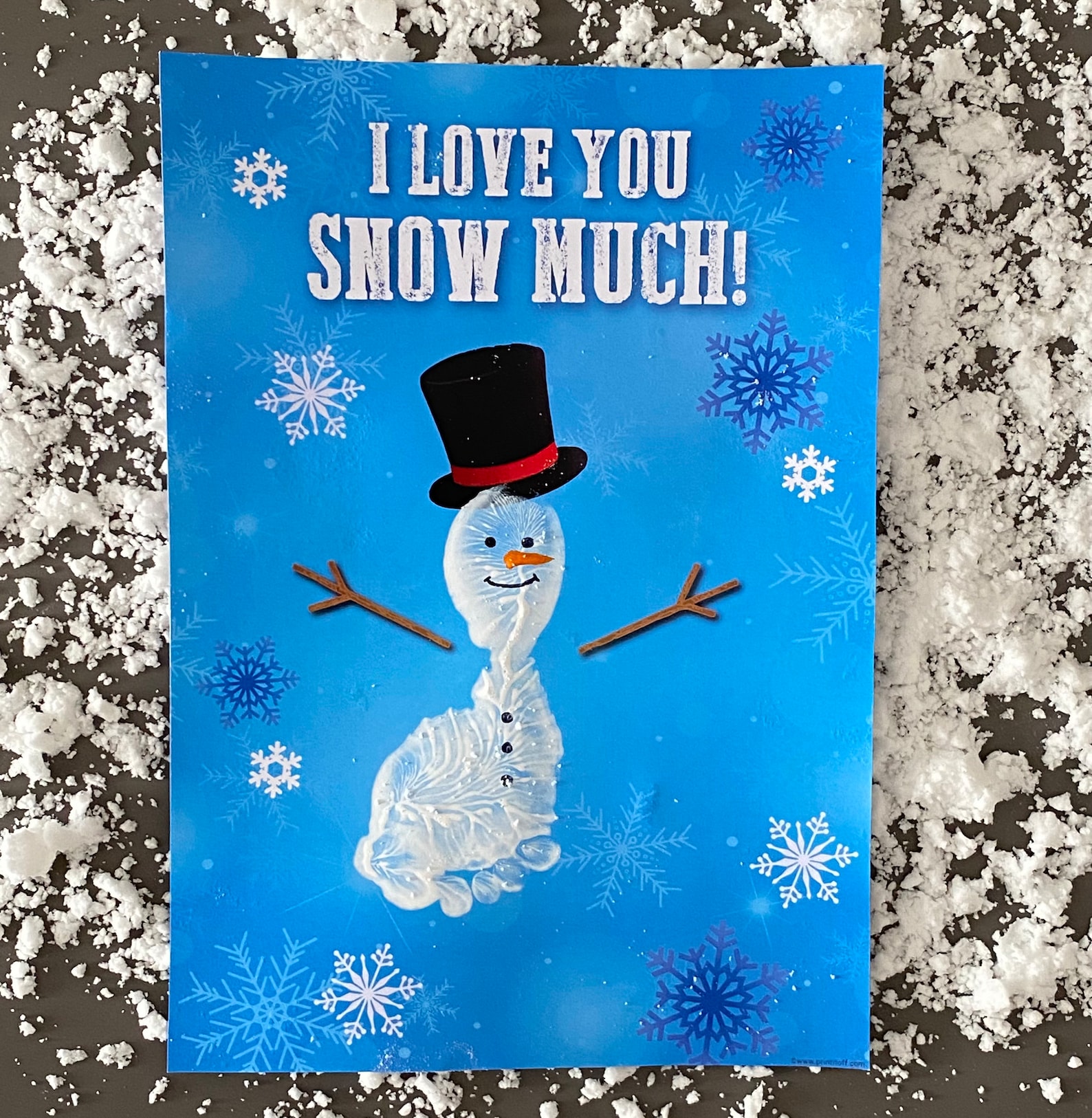 I Love You Snow Much / Snowman Footprint Handprint / Christmas - Etsy