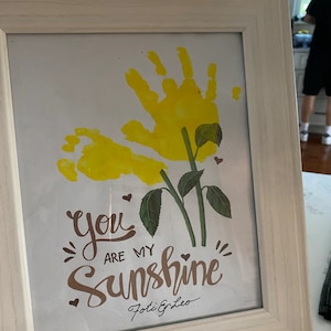 You Are My Sunshine Handprint Craft Art / Sun Flower 2 Hands / Baby ...