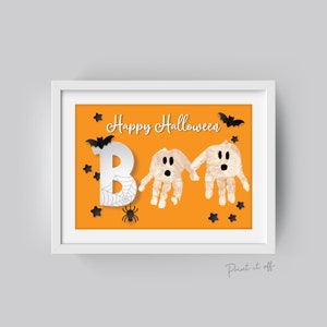 Halloween Footprint Handprint Art Craft / Kids Toddler Baby - Etsy