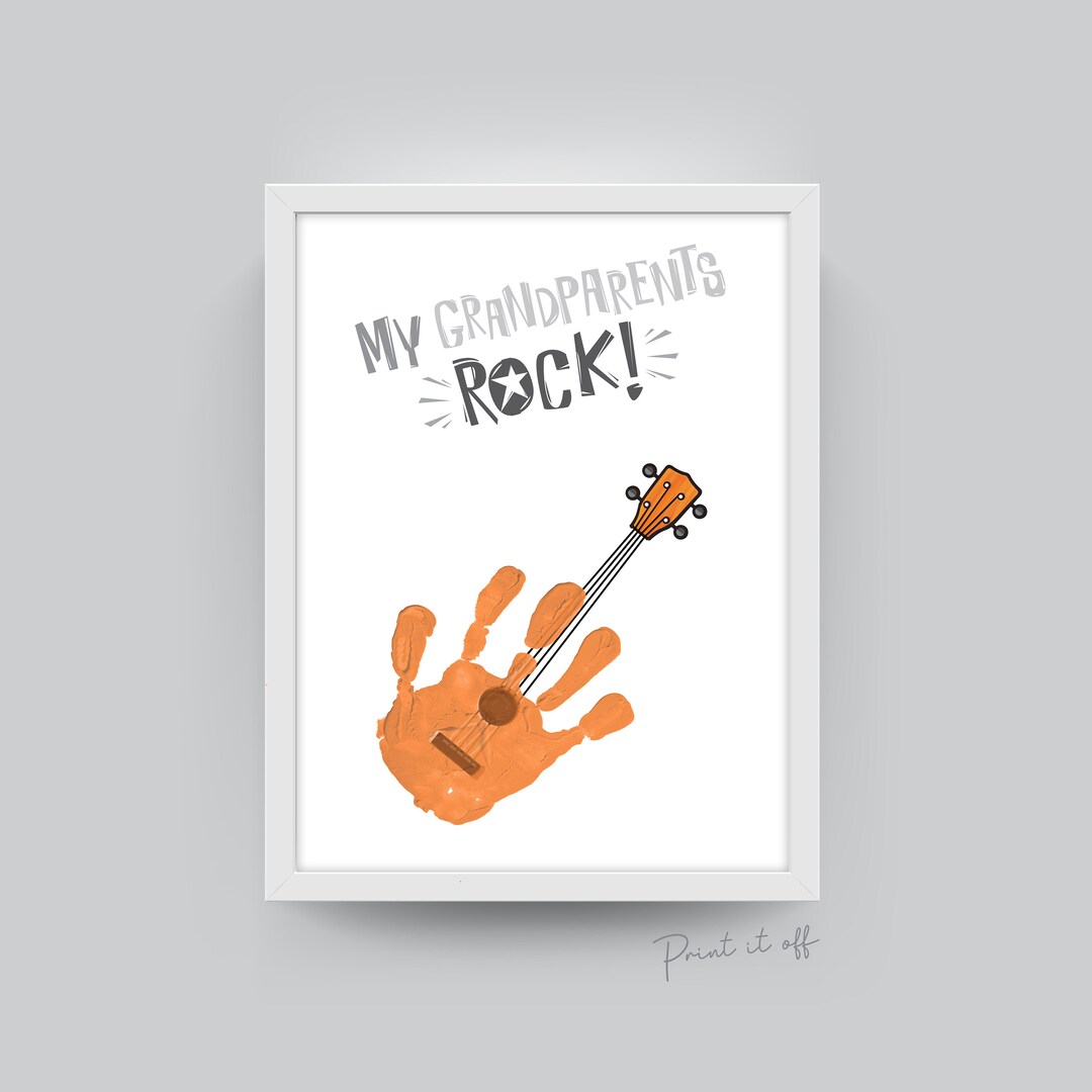 Handprint Art Craft / My Grandparents Rock Guitar / Kids Baby Toddler ...