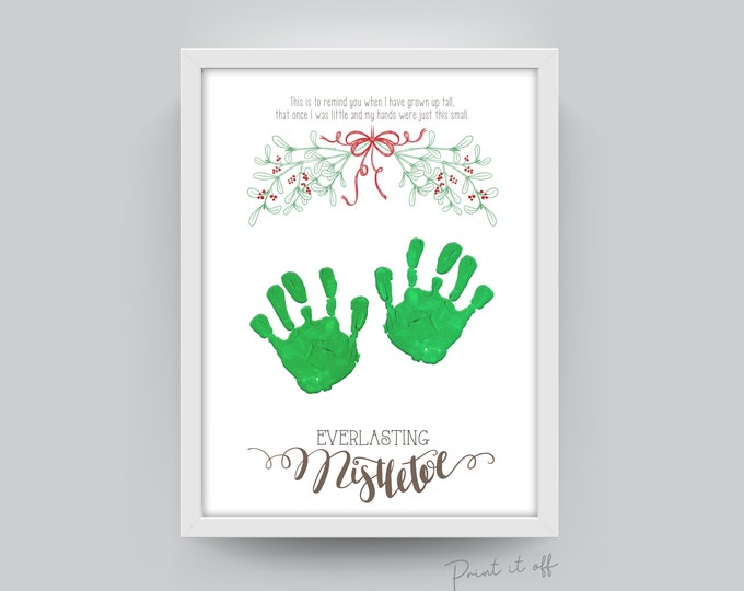 Mistletoe Handprint Poem Art: Christmas Keepsake (digital Download ...