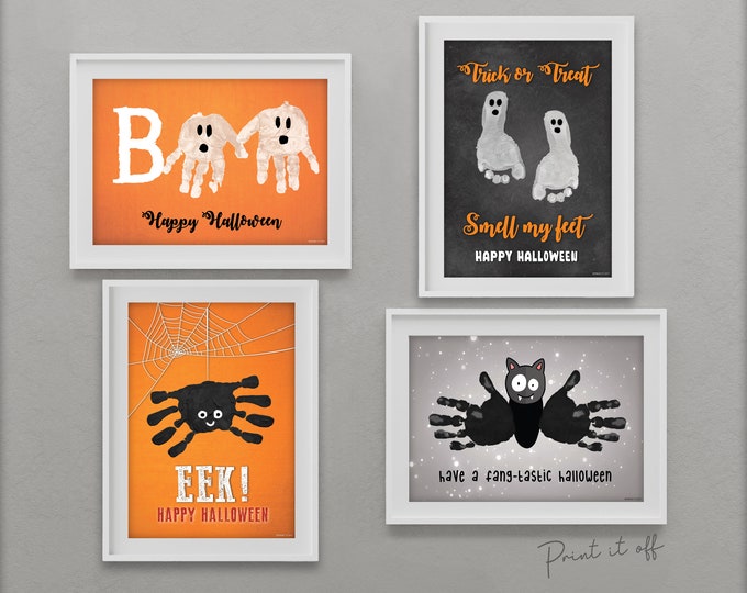 Baby's First Halloween Keepsakes, DIY Halloween Footprint Handprint ...