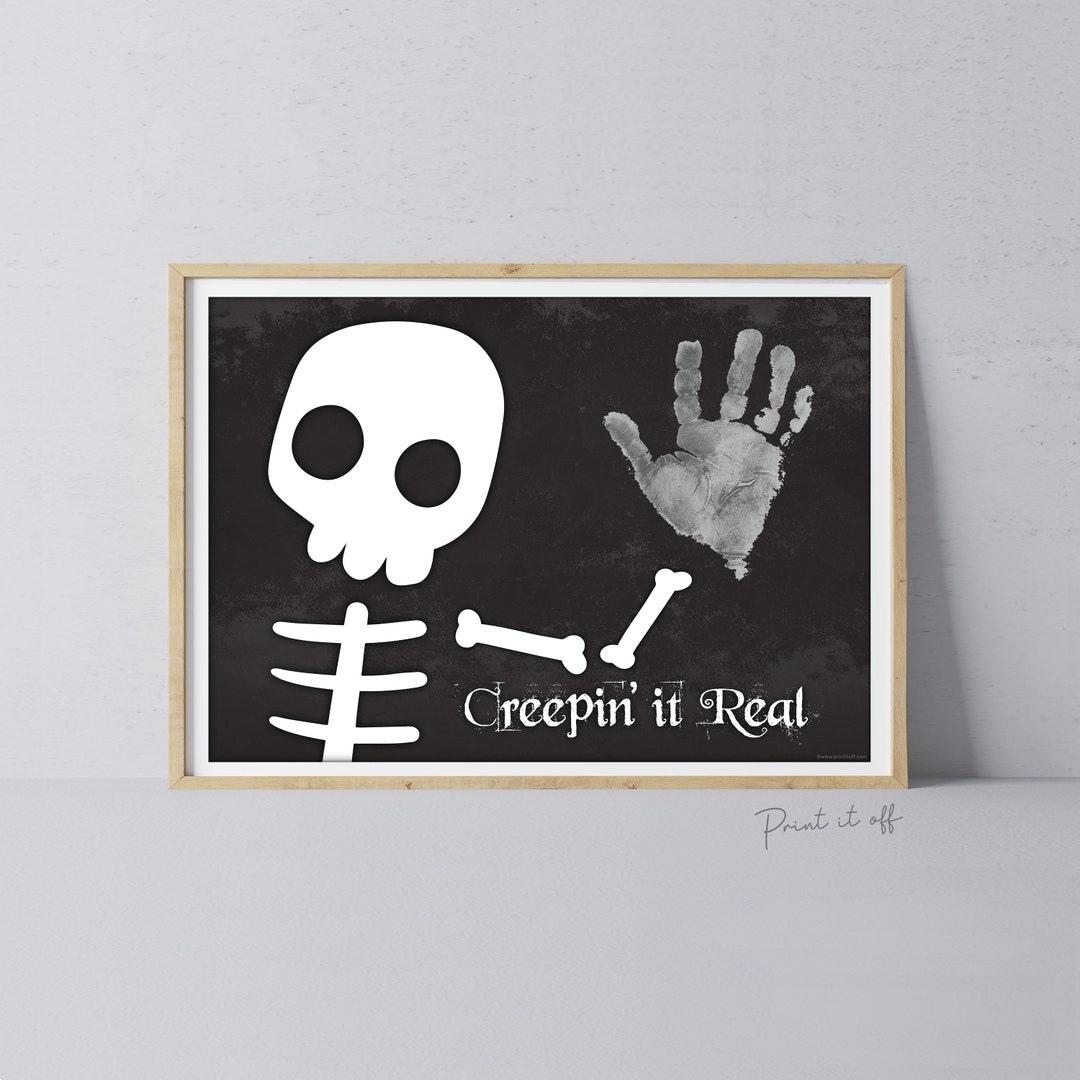 Creepin It Real Skeleton Footprint Handprint Foot Hand Halloween Art ...