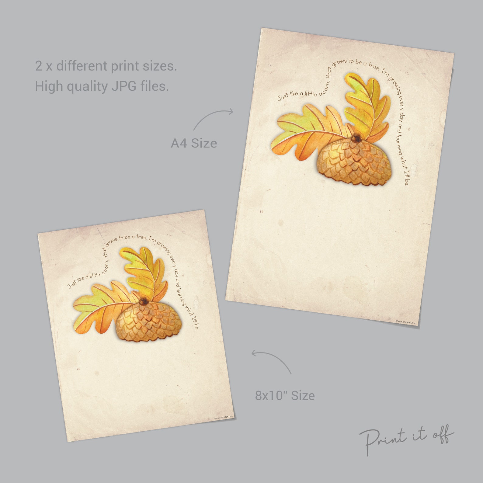 Acorn Fall Autumn Poem / Just a Little Acorn / Handprint Art Craft ...