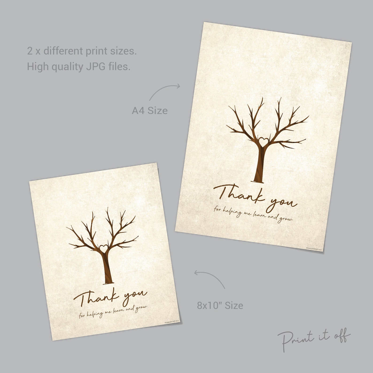 Thank You For Helping Me Learn And Grow / Handprint Art Tree / | Etsy