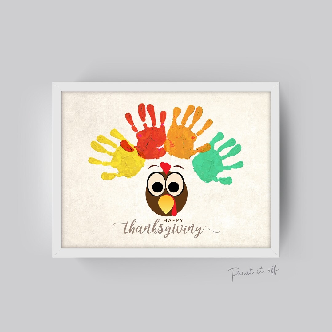 Turkey Handprint Art / Happy Thanksgiving Autumn Fall / Handprint Art ...