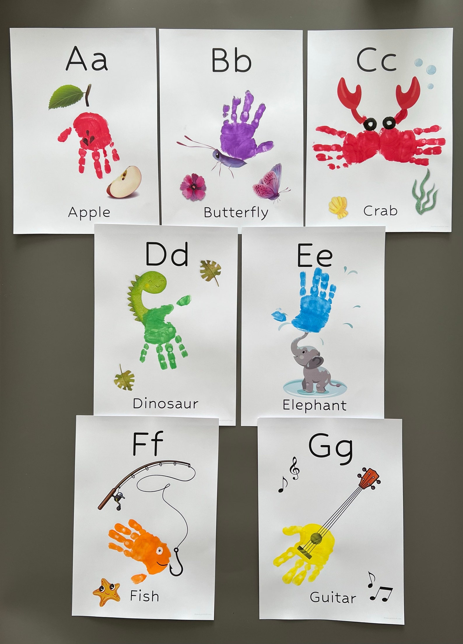 A-Z ABC Alphabet Handprint Craft Art Phonic Book / Baby Toddler Child ...