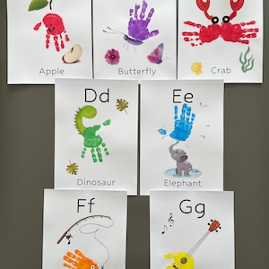 A-Z ABC Alphabet Handprint Craft Art Phonic Book / Baby Toddler Child ...
