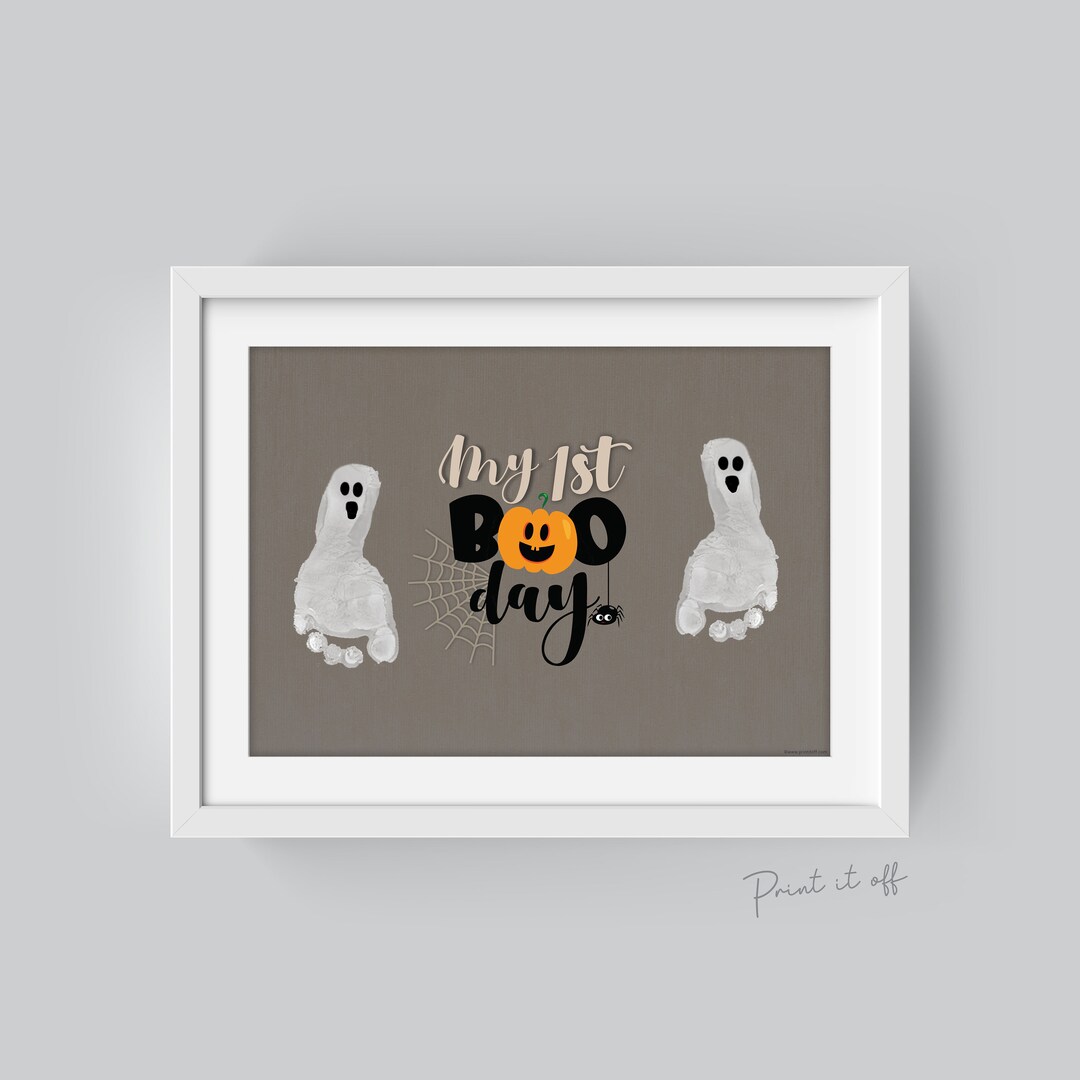 My 1st Boo Day / First Halloween Ghost Footprint Handprint Art Craft ...