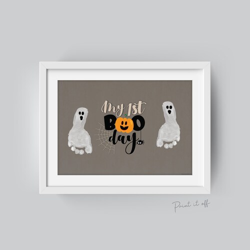 Baby's First Halloween Handprint Footprint Keepsake //DIY - Etsy