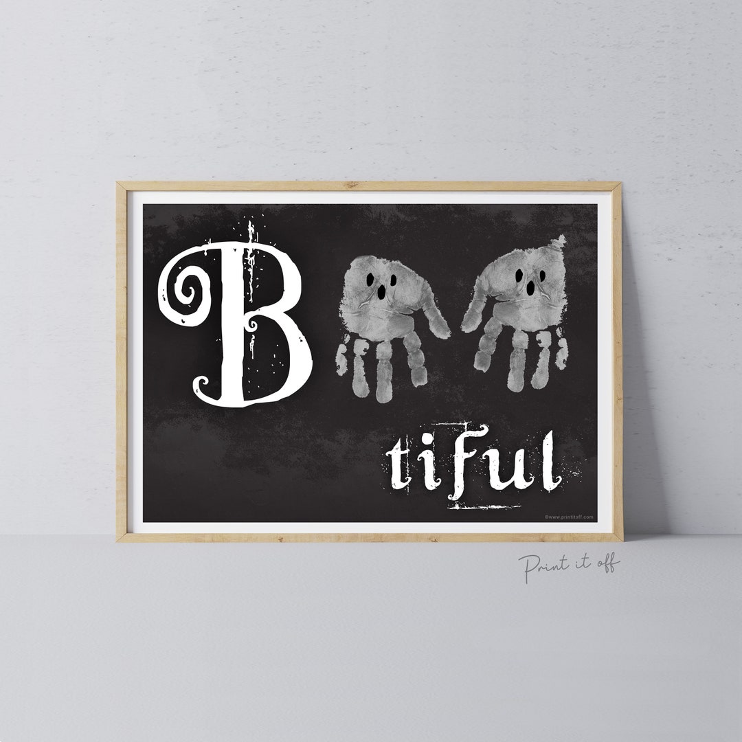 Boo-tiful Beautiful Ghost / Footprint Handprint Foot Hand Halloween Art ...