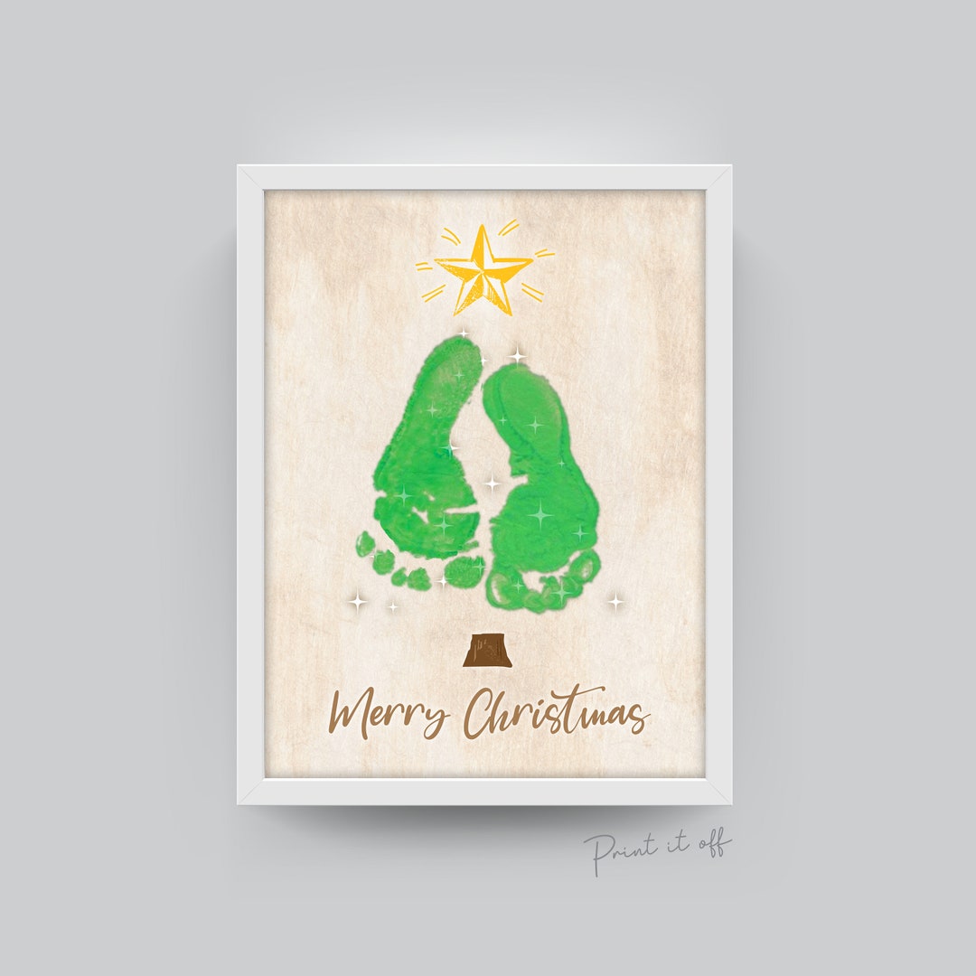 Christmas Tree Footprint Handprint / Baby Toddler Kids Art Craft ...