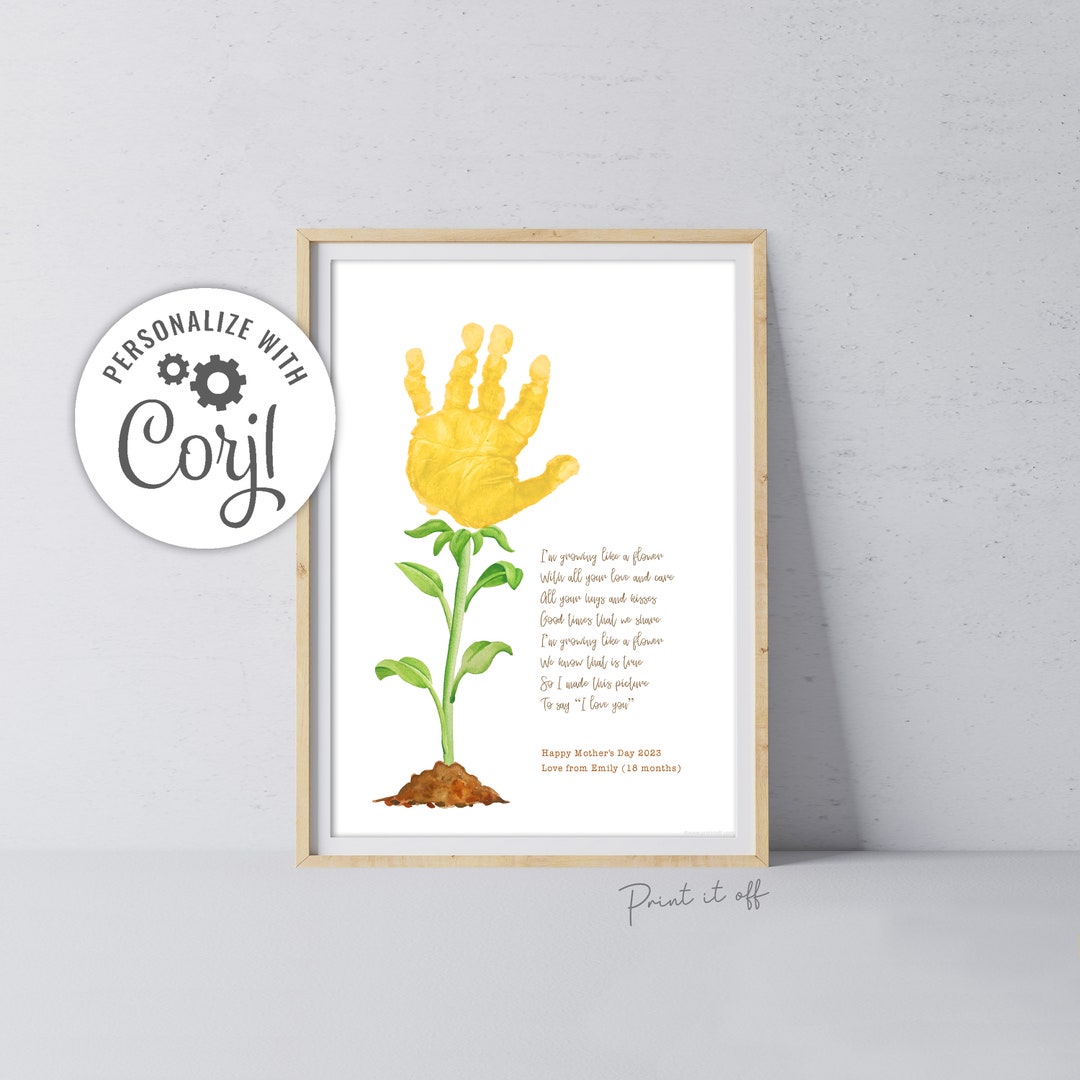 Growing Flower EDITABLE / Handprint Hand Art Craft / Mother's Father's ...