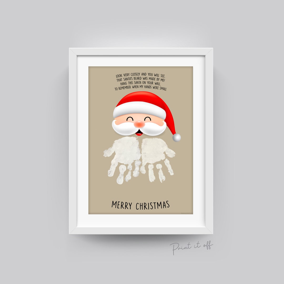 Santa Handprint Hand Art Craft / Xmas Father Christmas / First Baby ...