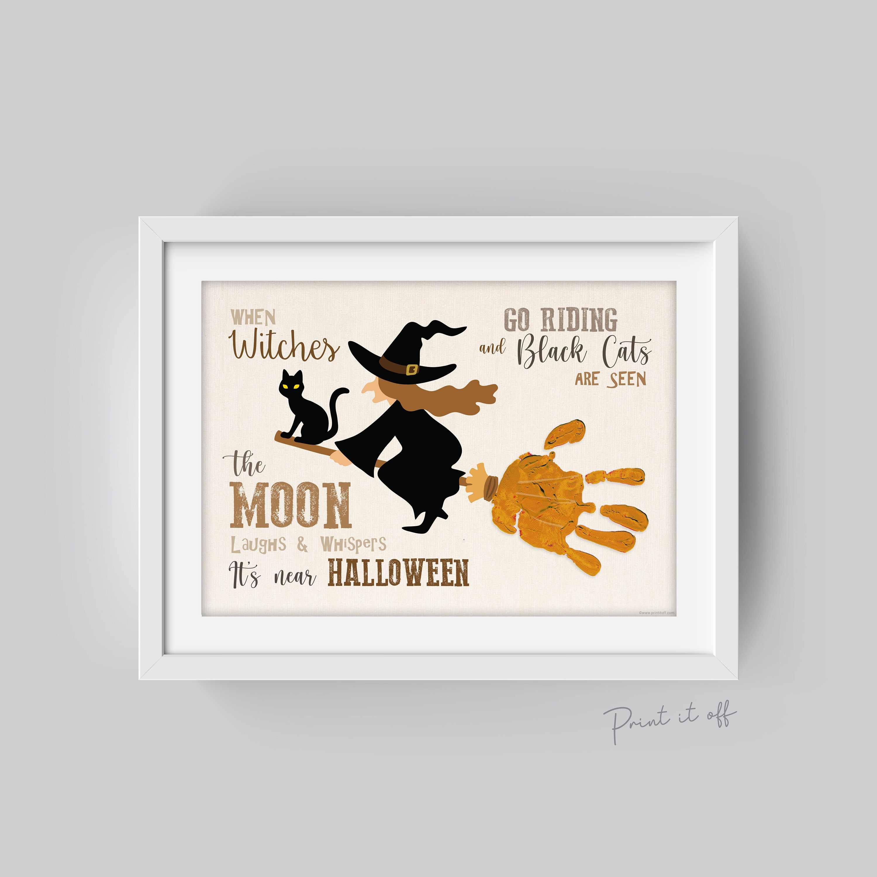 Witch Halloween Art Craft / Handprint Art / Broom Stick / Kids - Etsy