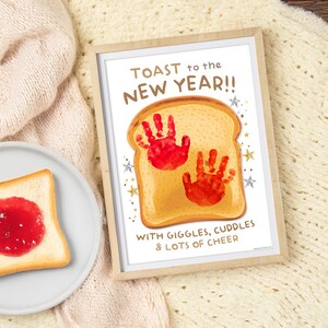 Toast Happy New Year - Handprint Footprint Art Craft Printable Keepsake ...