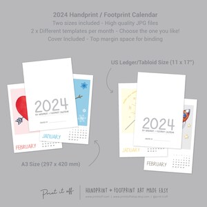2024 Handprint Footprint Calendar Art Craft / DIY Gift Child Baby Kids ...