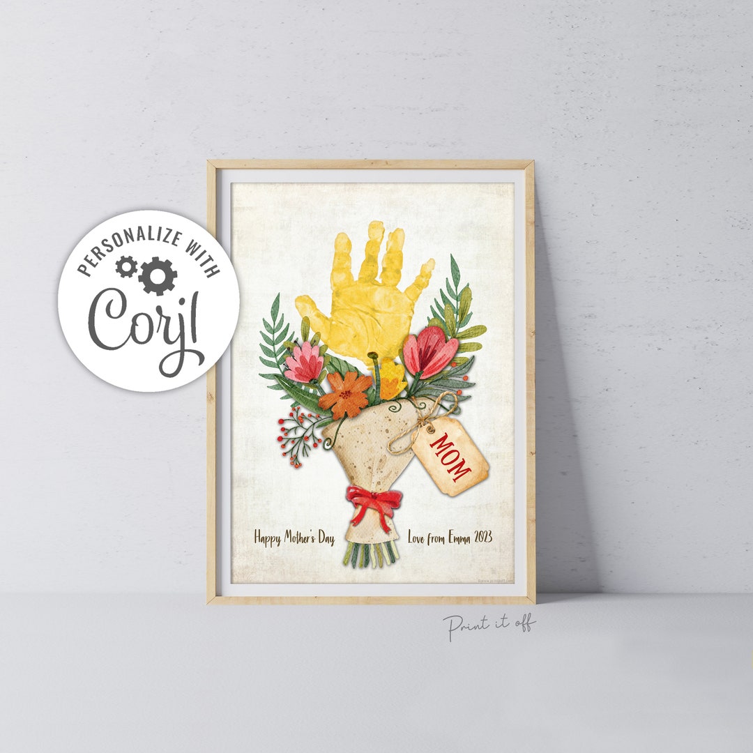 Flower Handprint EDITABLE / Hand Art Craft Baby Child / Mother's Day ...