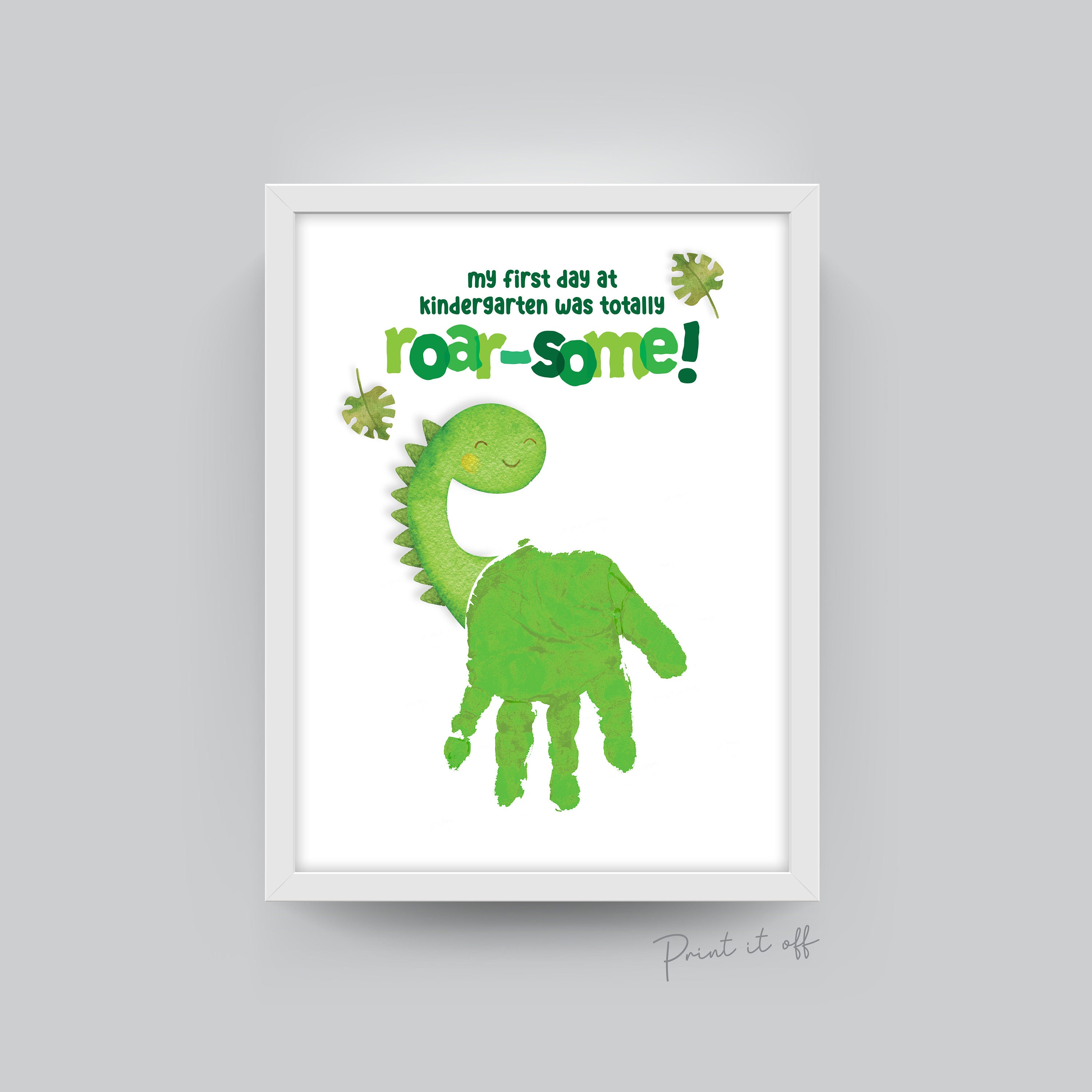 Kindergarten Handprint Hand Art / Dino Dinosaur Roarsome / - Etsy