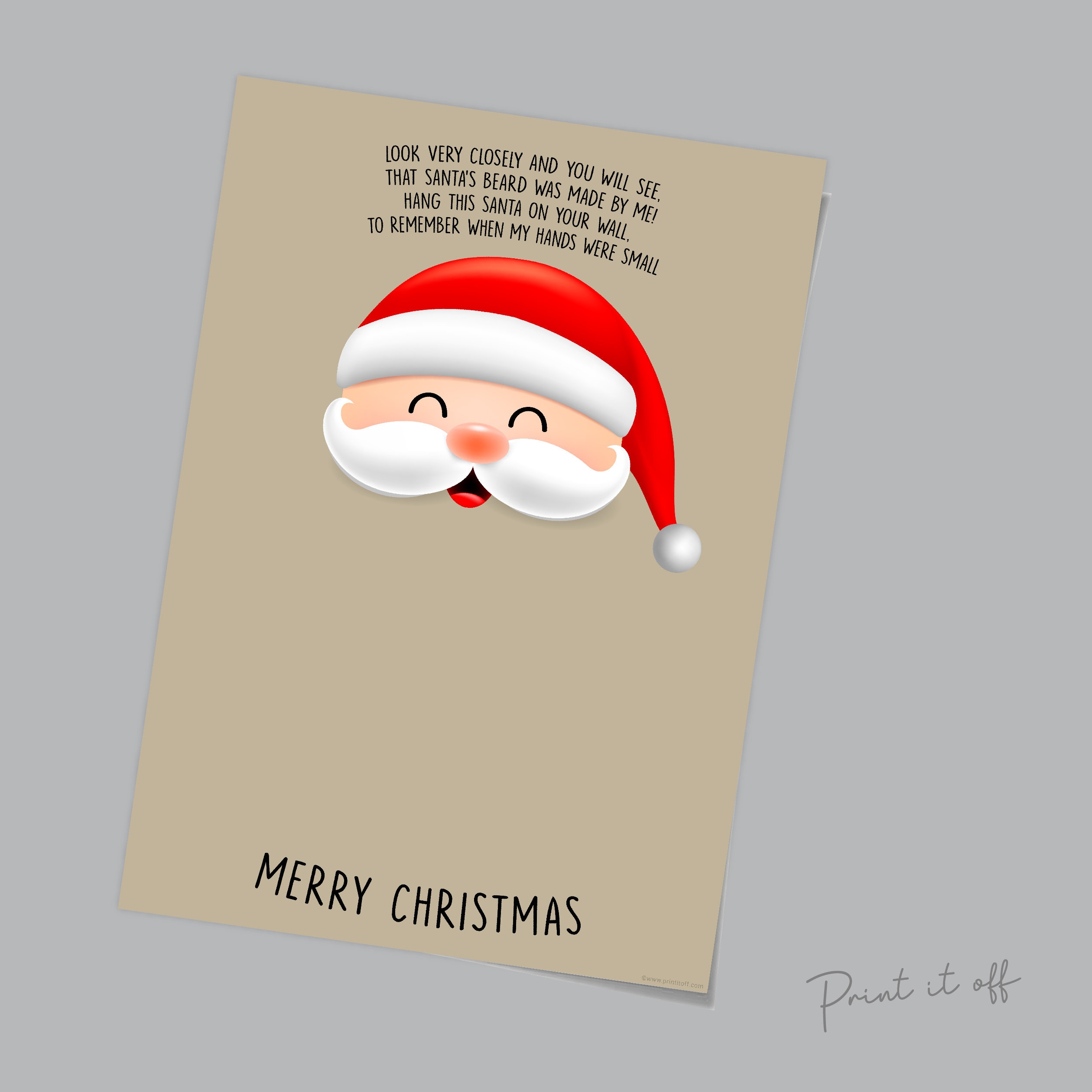 Santa Handprint Hand Art Craft / Xmas Father Christmas / First Baby ...