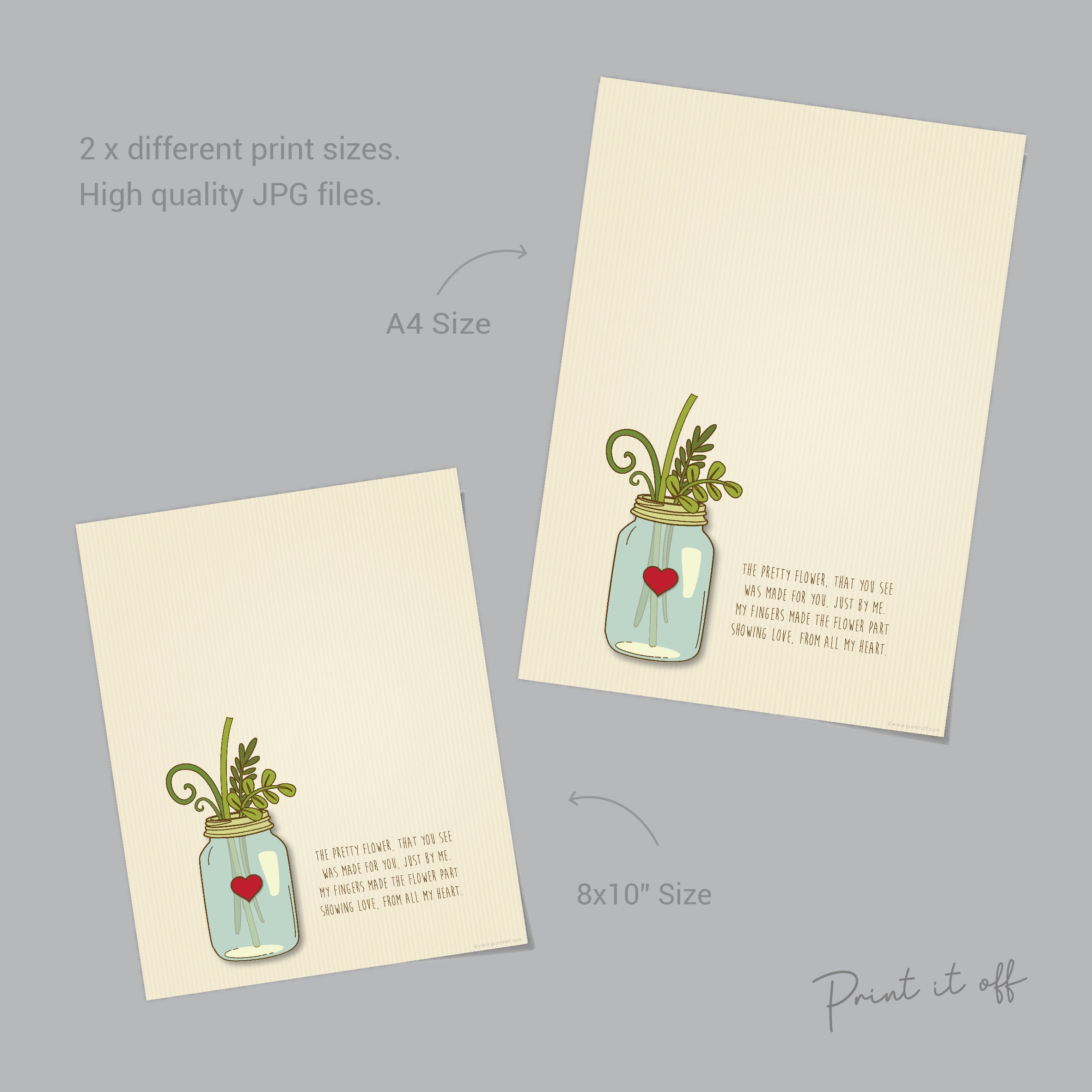 Handprint Art Craft / One Flower Poem / Keepsake Memory Child Baby Kids ...