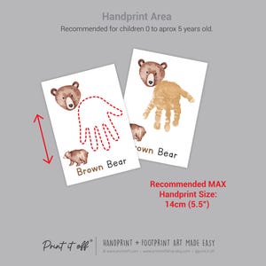 Brown Bear Handprint Craft Art Activity Colours Colors / Baby Toddler ...