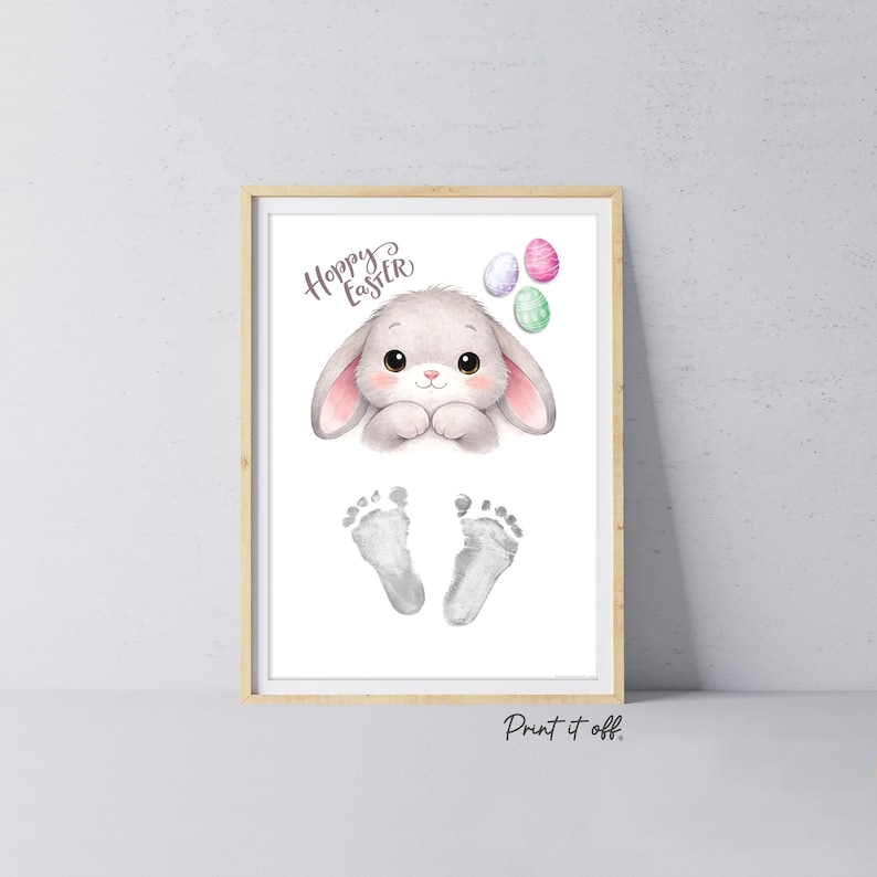 Hoppy Easter Bunny - Handprint Footprint Art Craft Keepsake Template ...